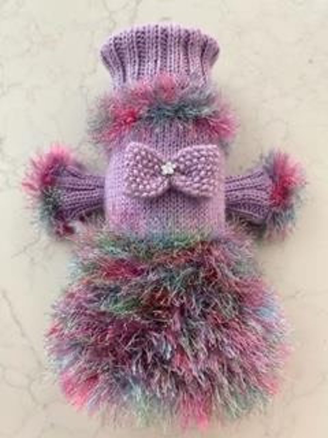 Hand Knit Dog Sweater, Wool Blend, Fun Faux Fur, Made in USA - Etsy