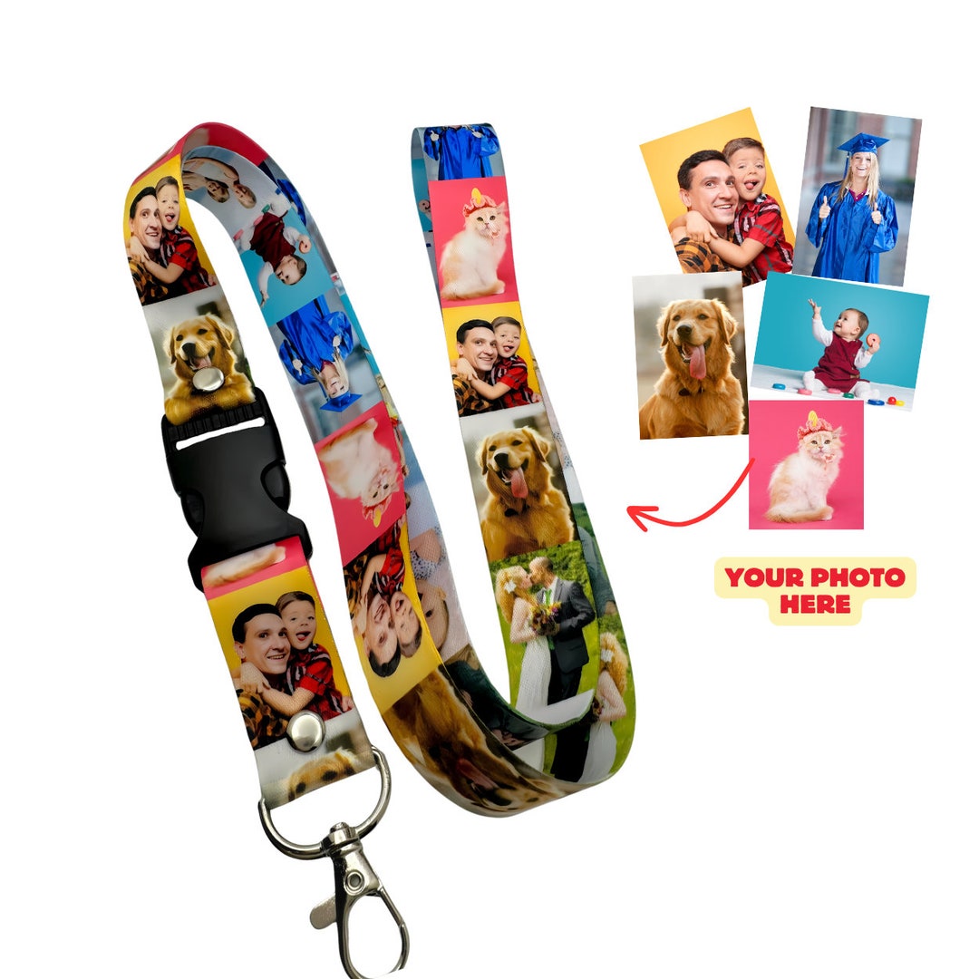 Custom Photo Lanyard, Collage Photo Lanyard, Personalized Neck Lanyard ...