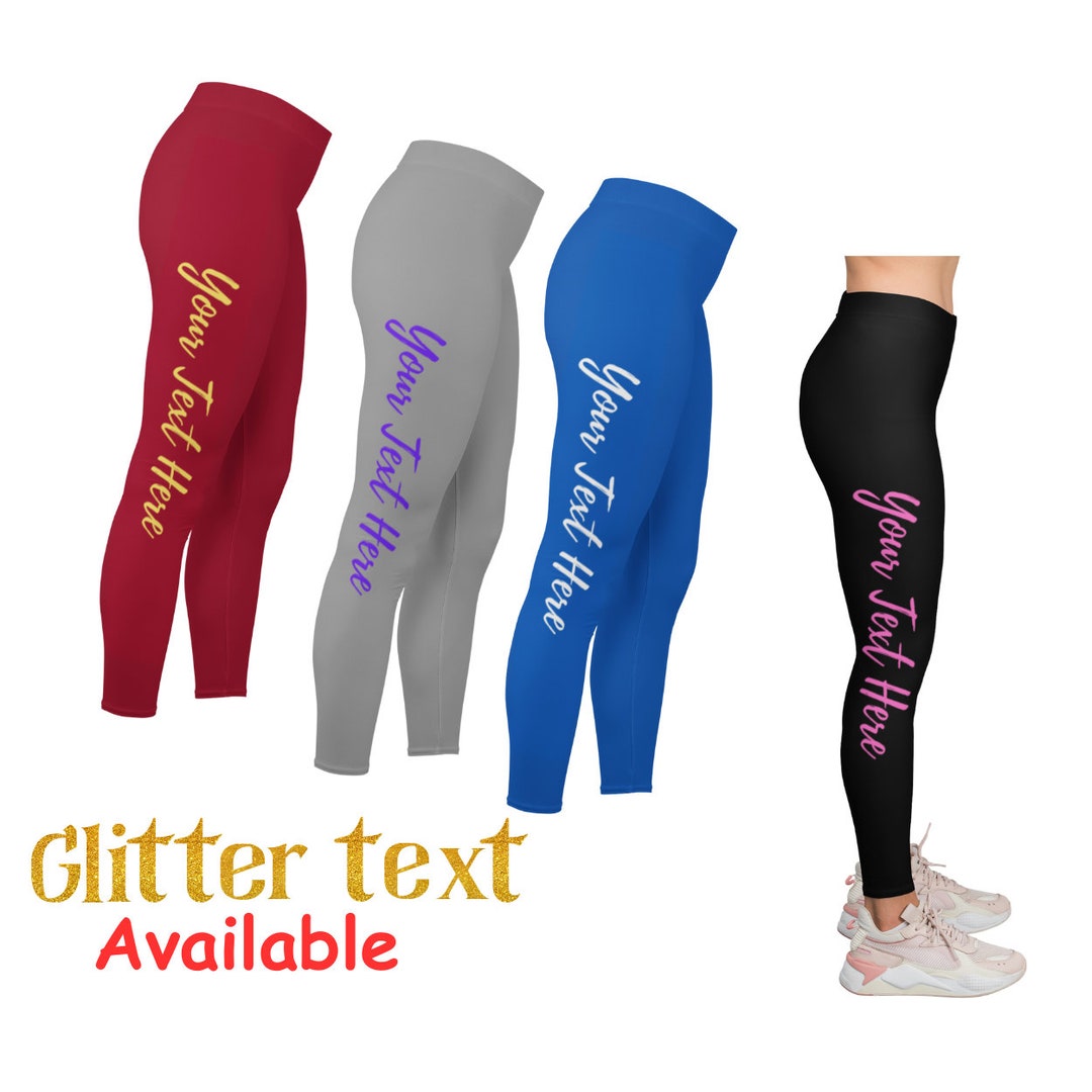 Custom Leggings, Printed Text Leggings, Personalized Yoga Pants - Etsy