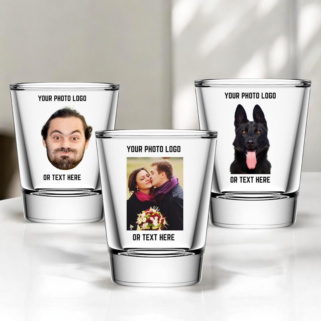 Custom Shot Glass, 2oz Shot Glass, Photo on Shot Glass, Custom Birthday ...