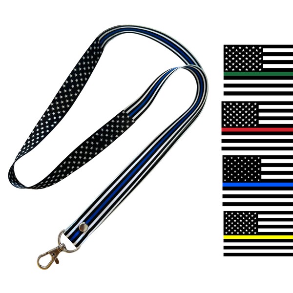 Thin Blue Line Neck Lanyard - Etsy