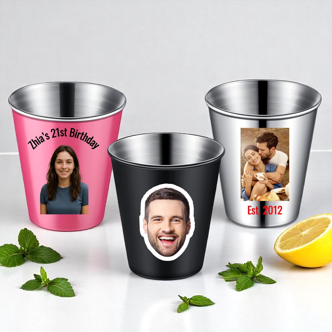 Custom Shot Glasses Stainless Steel, Photo Shot Glasses, Custom ...