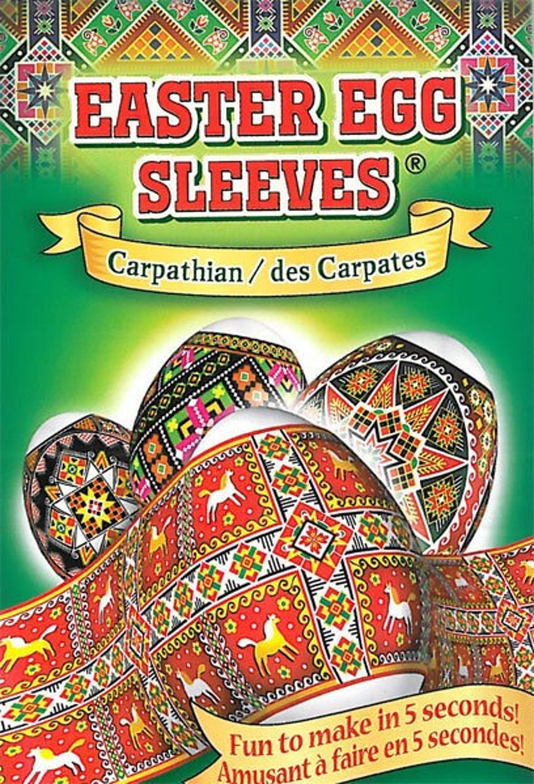 Carpathian 4 Easter Egg Sleeves Pysanka Shrink Wraps Pisanka Egg Decoration Egg Sleeves Sticker ...