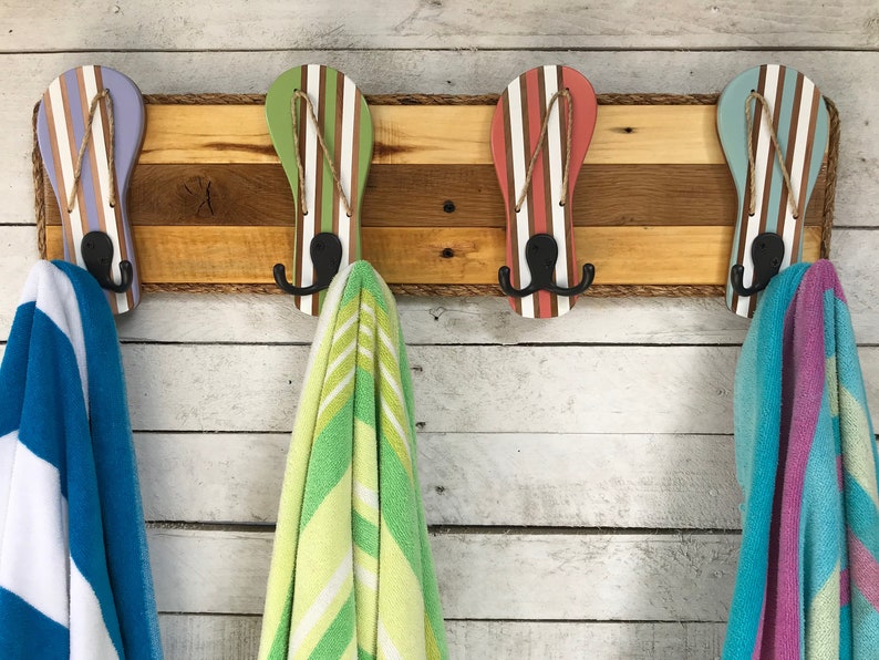 Outdoor Beach Decor Pool Towel Rack Beach Towel Hooks - Etsy