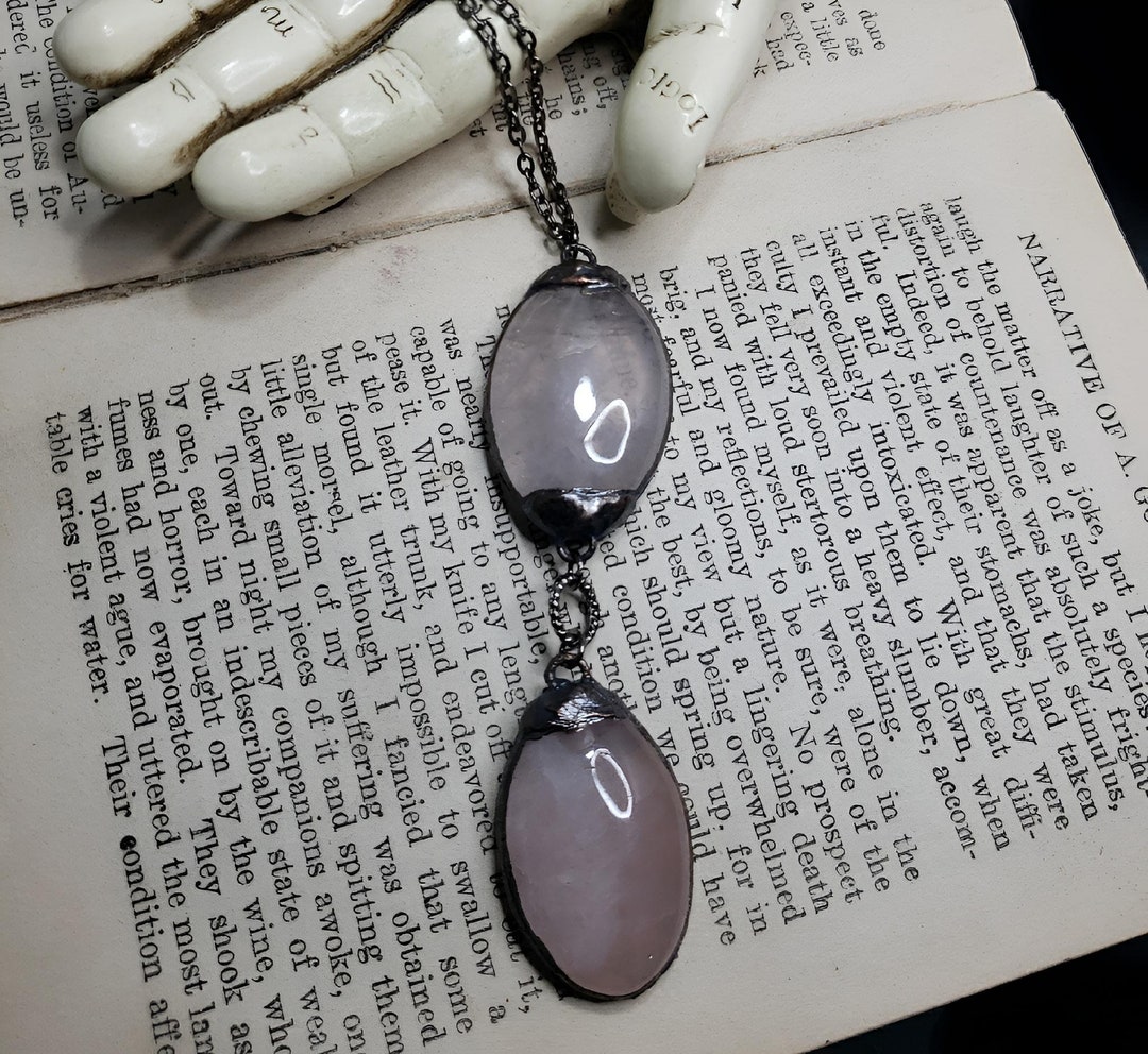 Rose Quartz Pendant Rose Quartz Necklace Cottagecore - Etsy