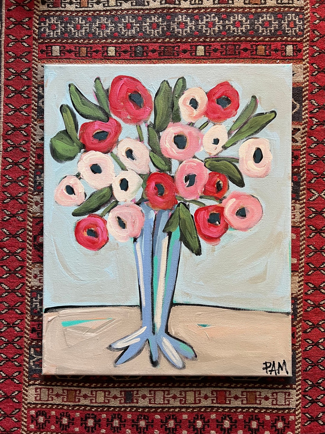 Original Floral Painting Flowers for Allie Pam Killerlain 16 X 20 Inch ...