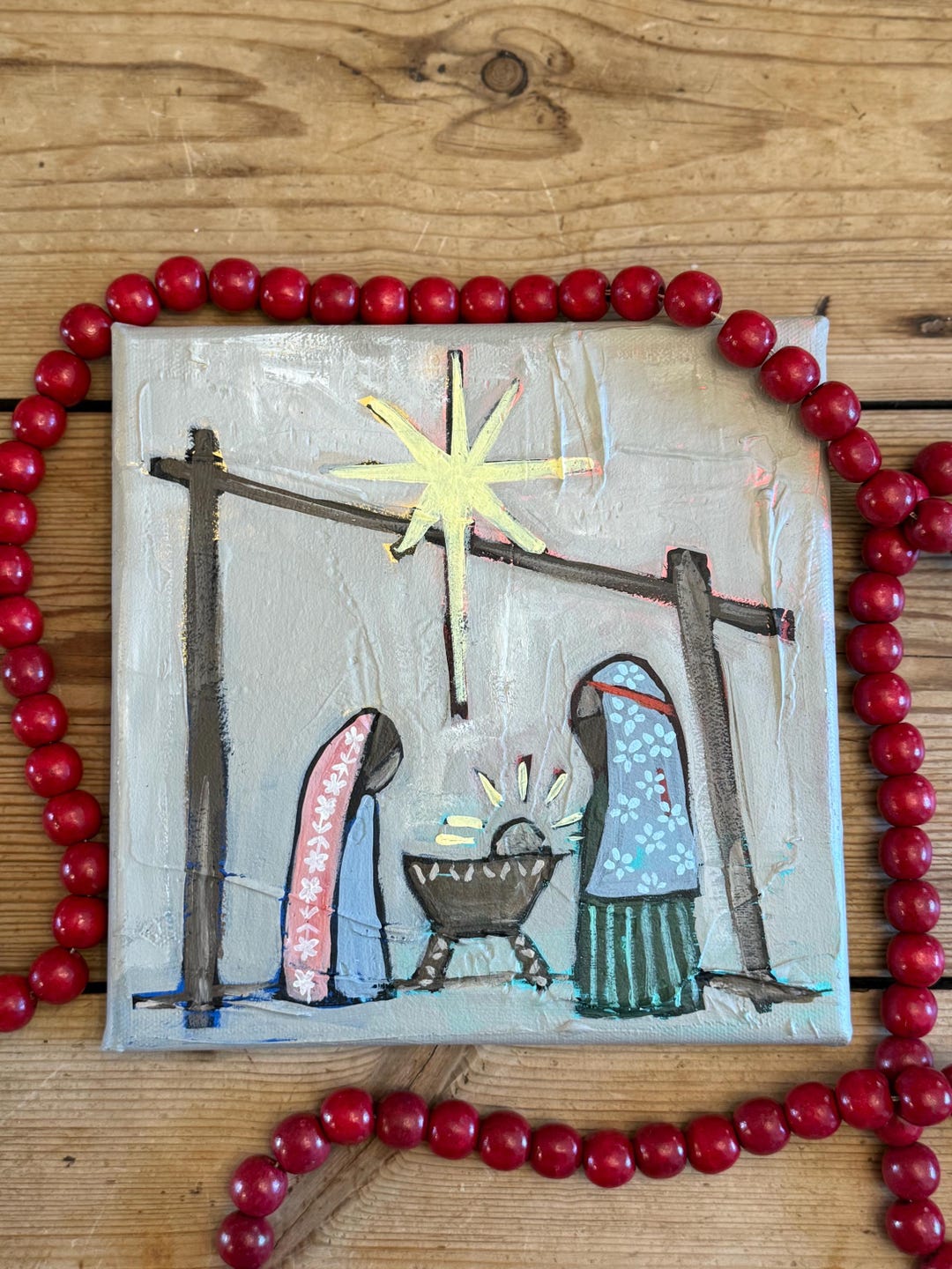 Emmanuel Original Acrylic Painting by Pam Killerlain 6 X 6 Inch Gallery ...