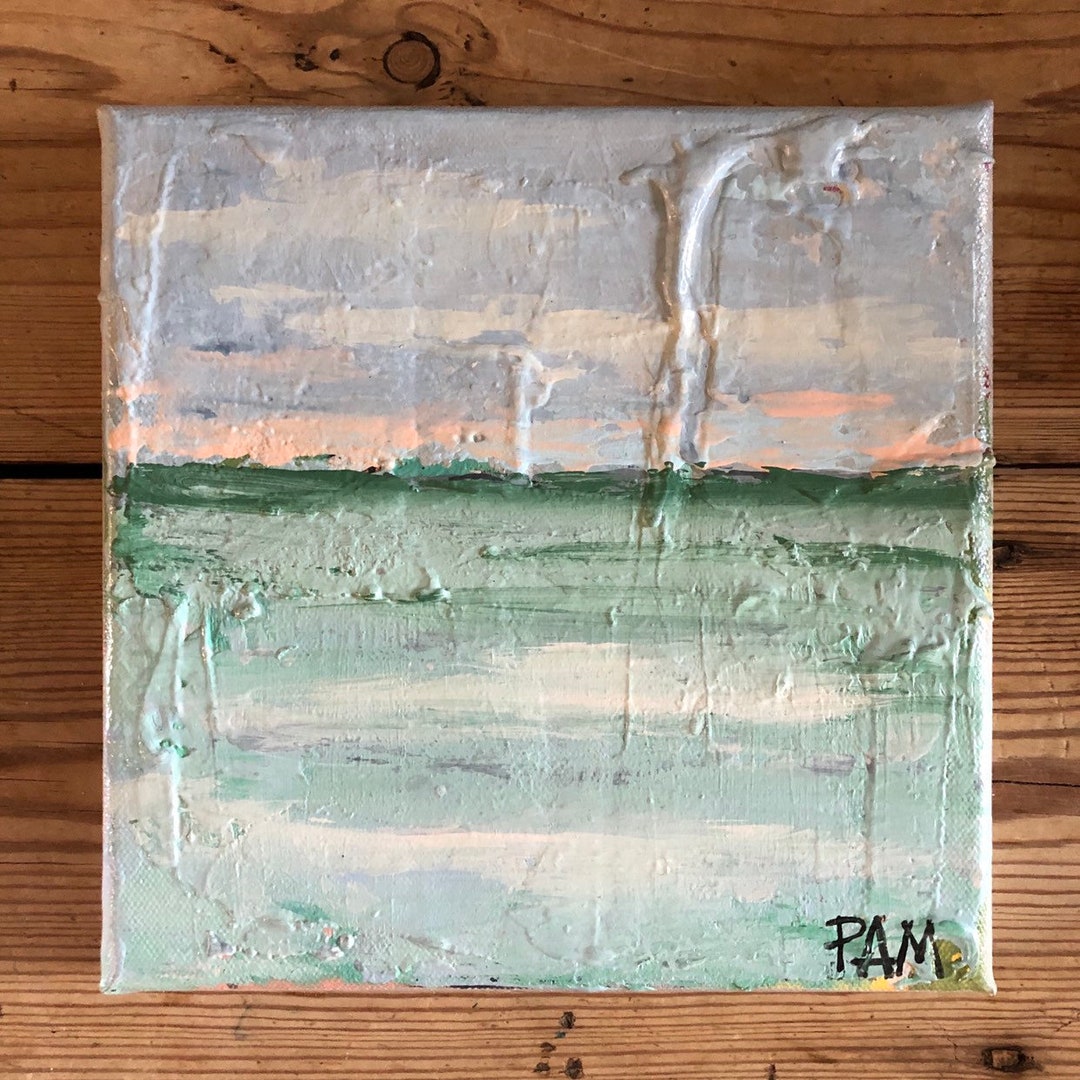 Original Beach Painting Beach Day Acrylic Painting by Pam Killerlain 8 ...