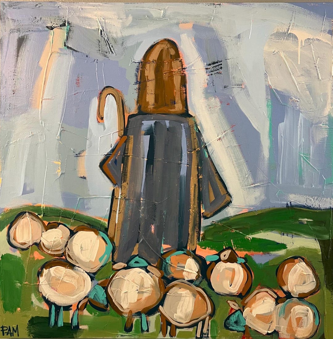 Original Painting the Shepherd’s Flock 2 Pam Killerlain 36 X 36 Inch ...