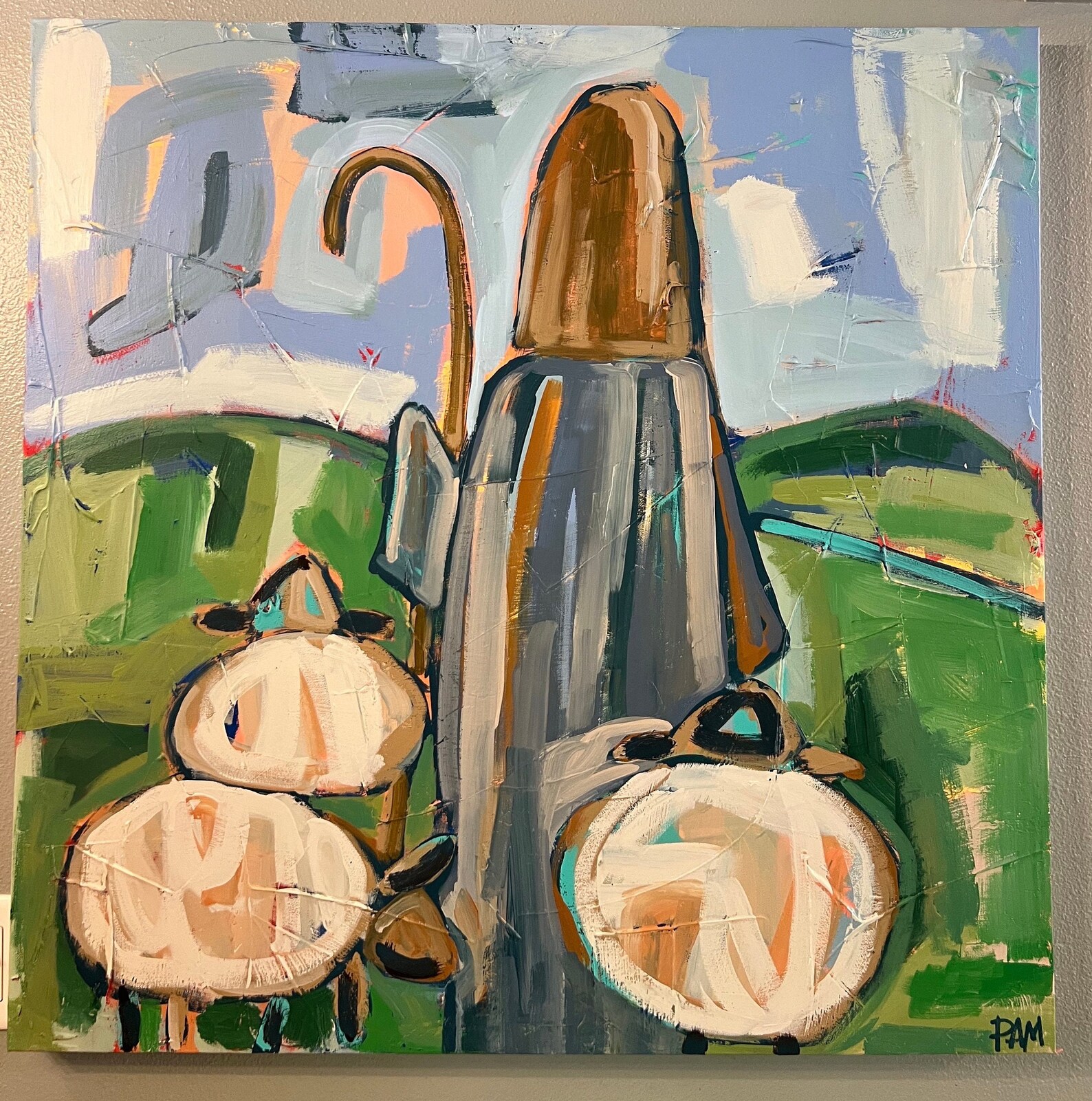 Original Painting the Shepherds Flock Pam Killerlain 36 X 36 Inch ...
