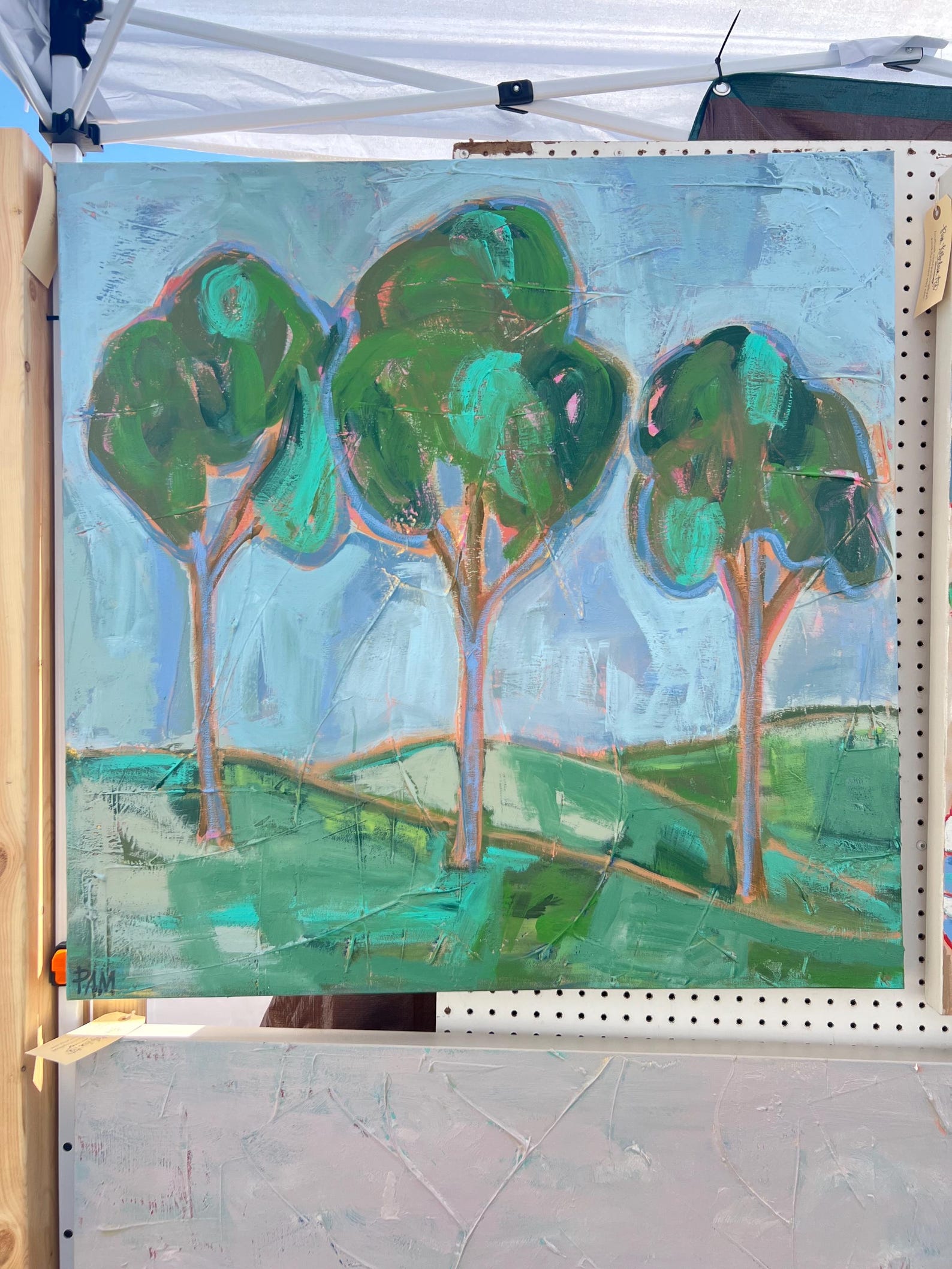 Original Painting Three Trees by Pam Killerlain 36 X 36 Inch Acrylic on ...