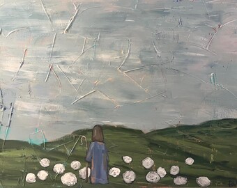 Original Painting the Shepherd’s Flock Pam Killerlain 36 X 36 Inch ...