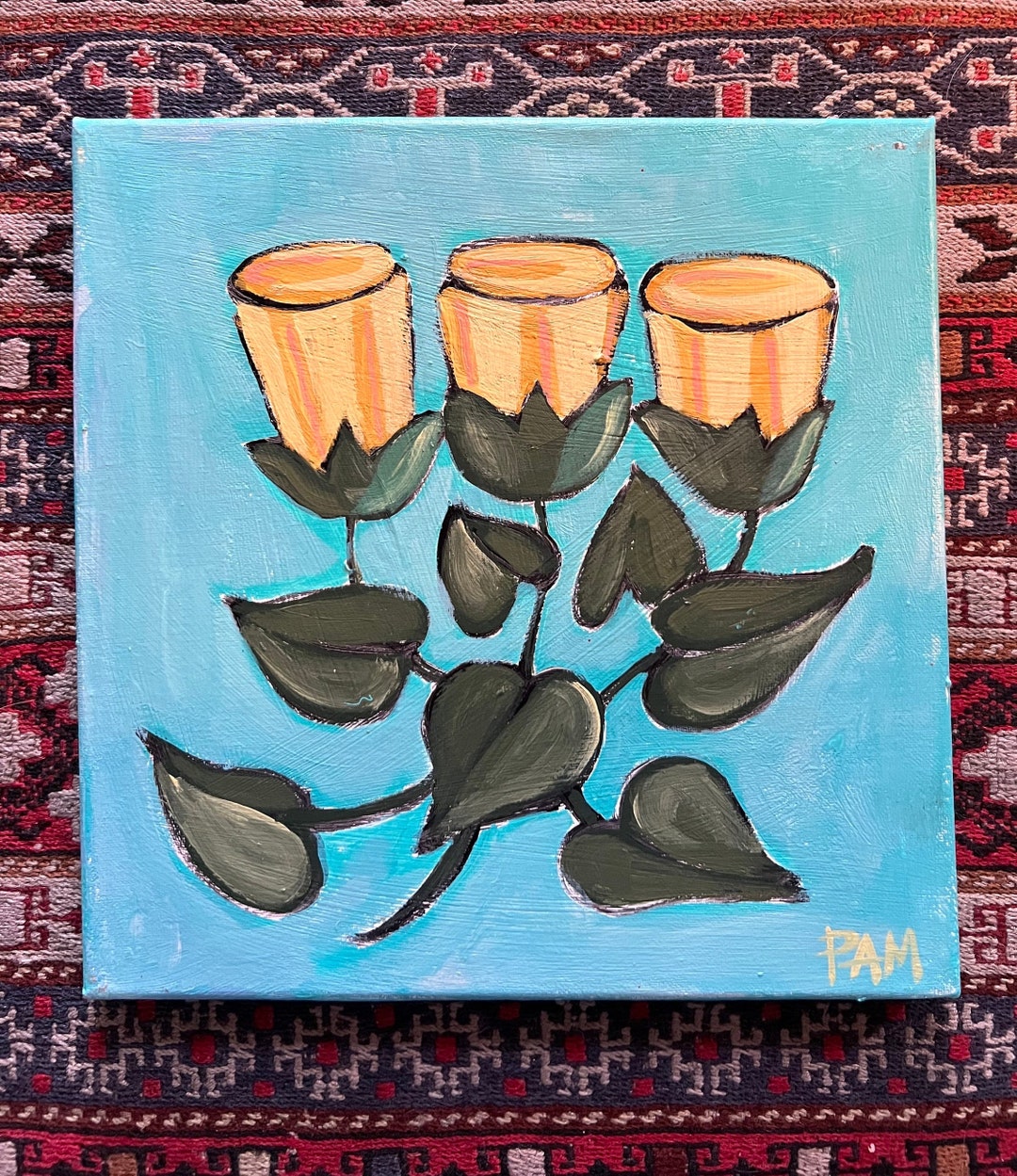 Original Floral Painting Flowers for Caroline by Pam Killerlain 12 X 12 ...