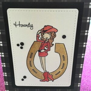 HOWDY Blank Greeting Card Cowgirl Blank Card Blank Homemade - Etsy