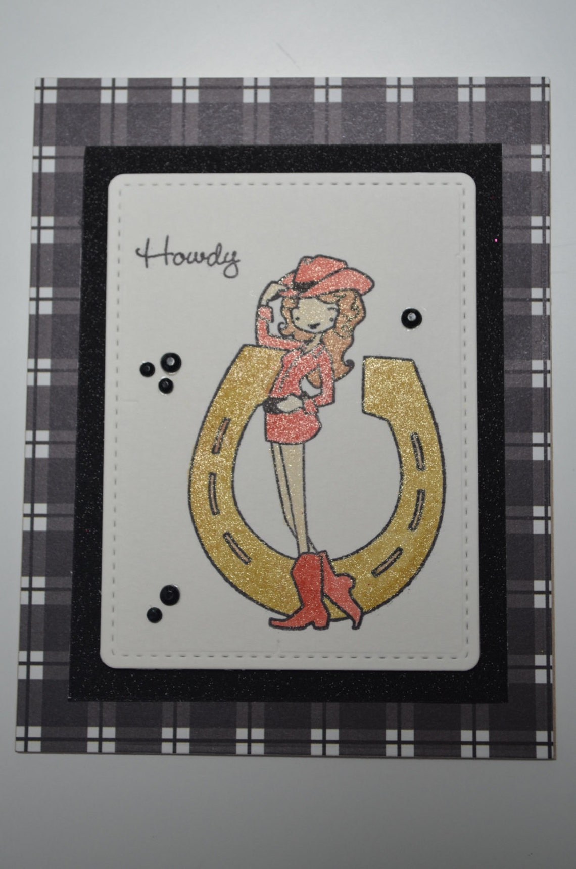 HOWDY Blank Greeting Card Cowgirl Blank Card Blank Homemade | Etsy