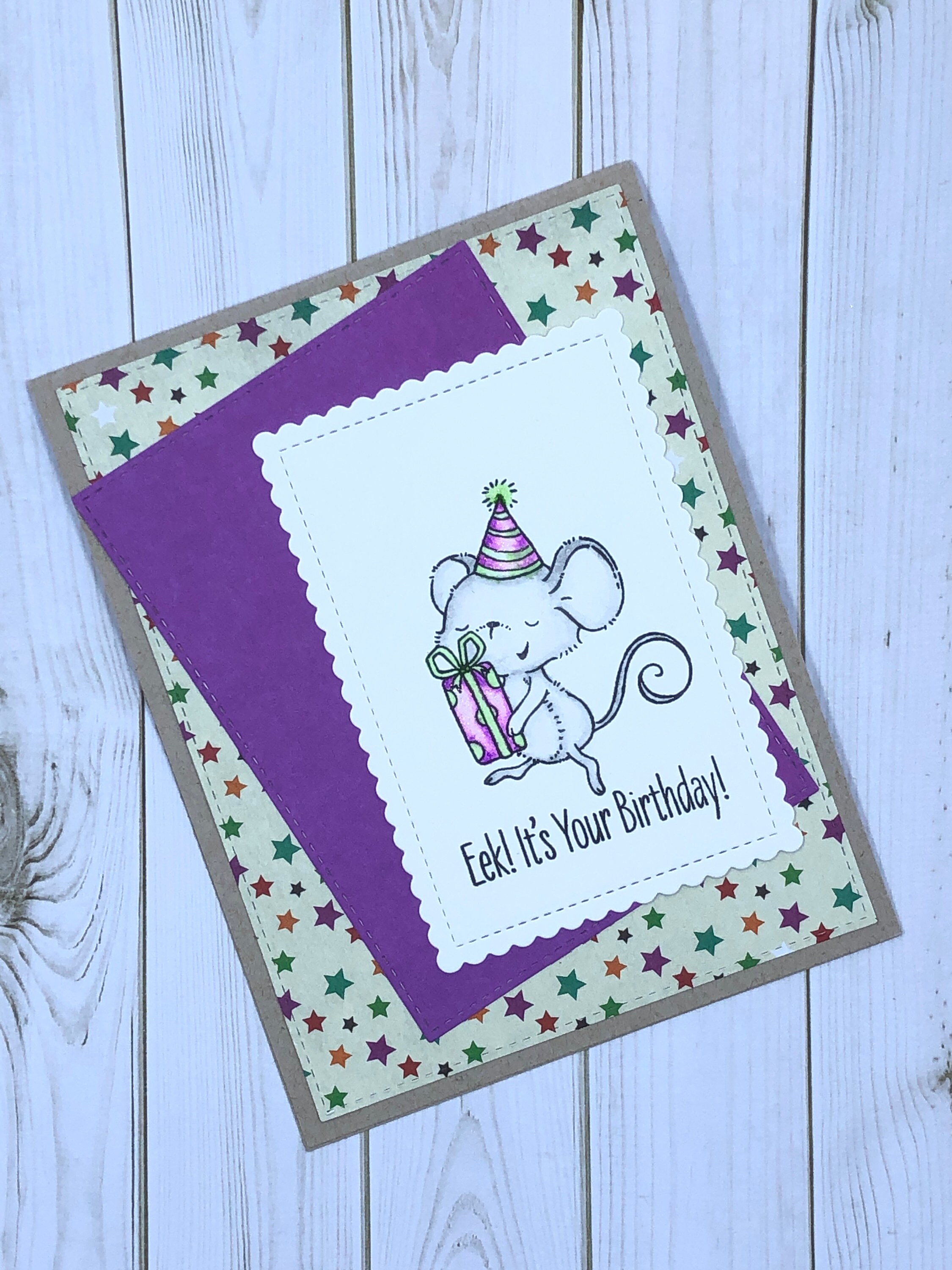 Birthday Mouse Card, Big Birthday Wishes, Eek Its Your Birthday - Etsy