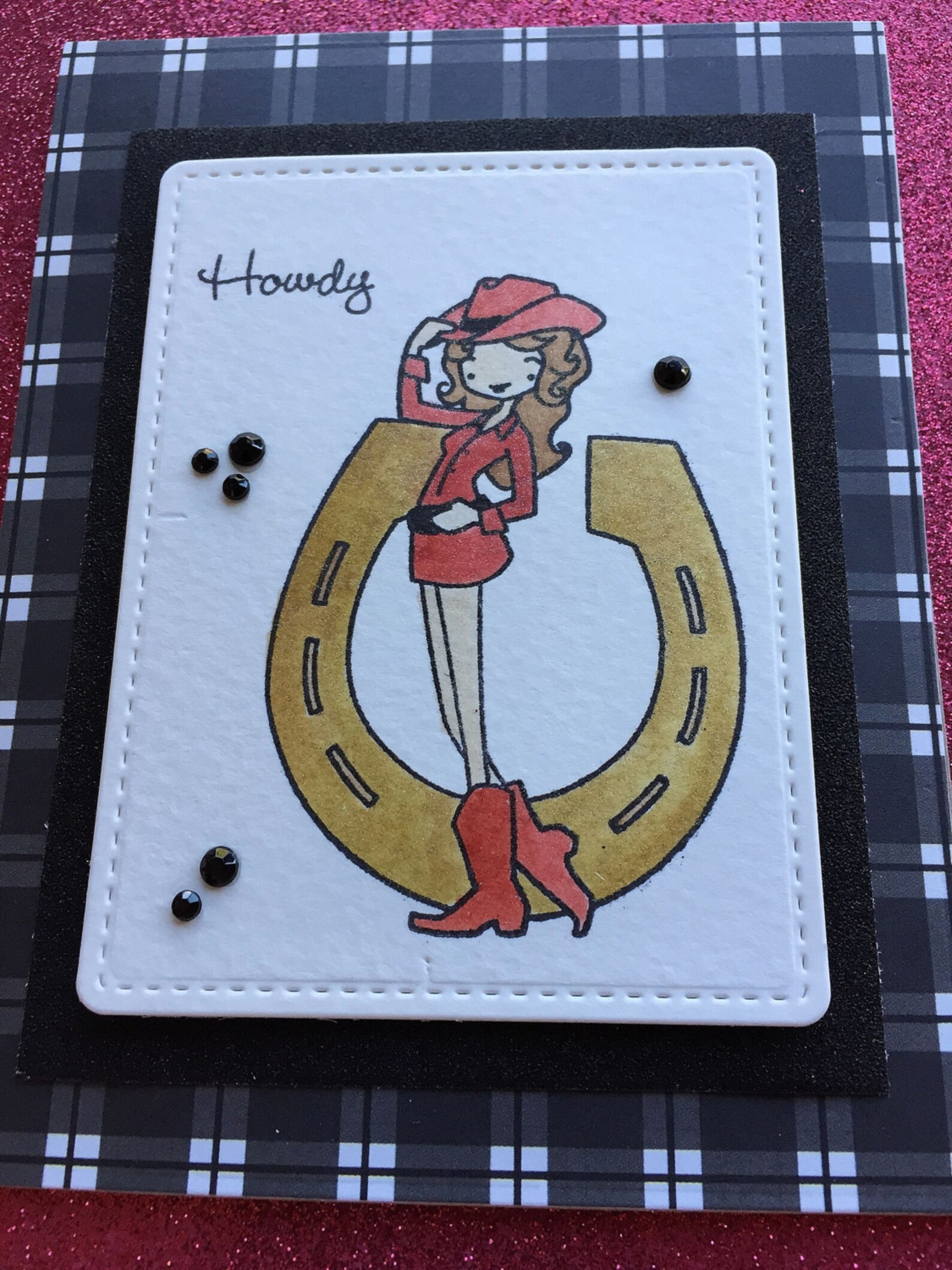 HOWDY Blank Greeting Card Cowgirl Blank Card Blank Homemade | Etsy