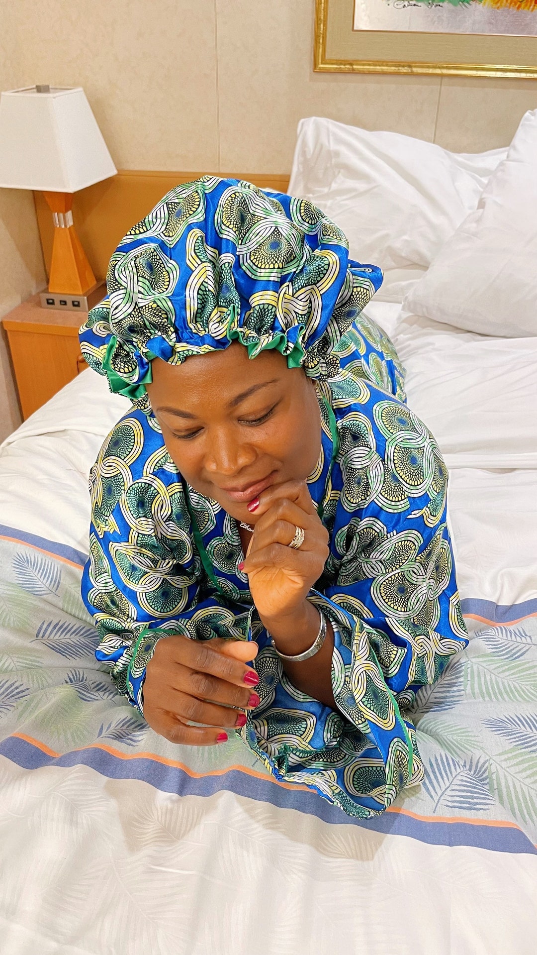 Satin Robe With Matching Hair Bonnet, Maternity Hospital Robe Gown - Etsy