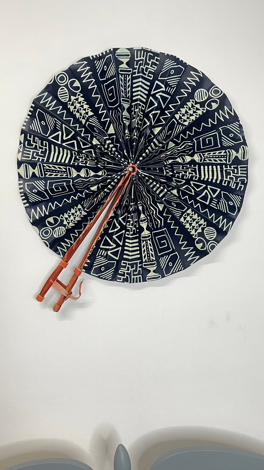 Extra Large African Print Leather Decorative Wall Fan - Etsy