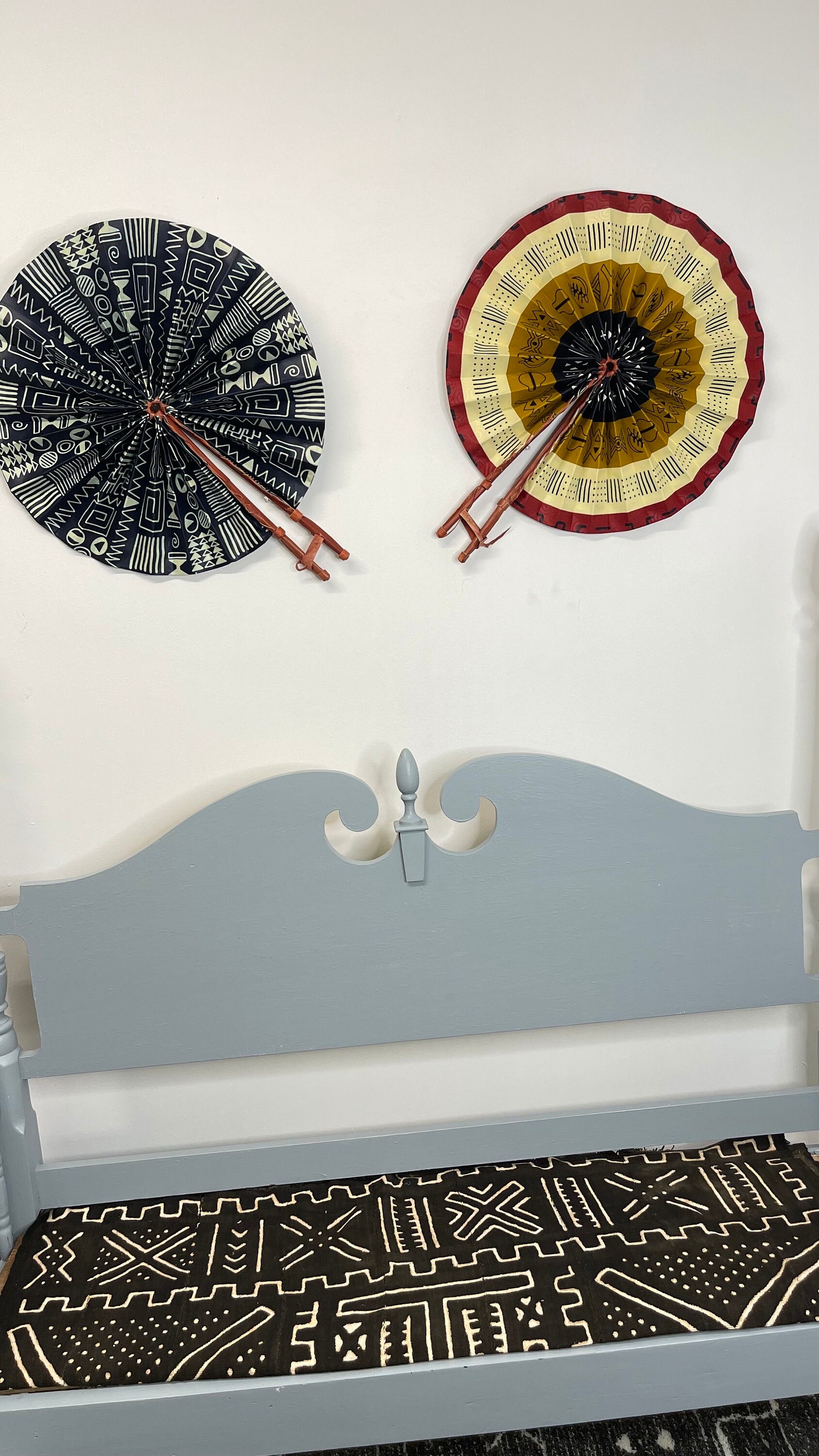 Extra Large African Print Leather Decorative Wall Fan - Etsy