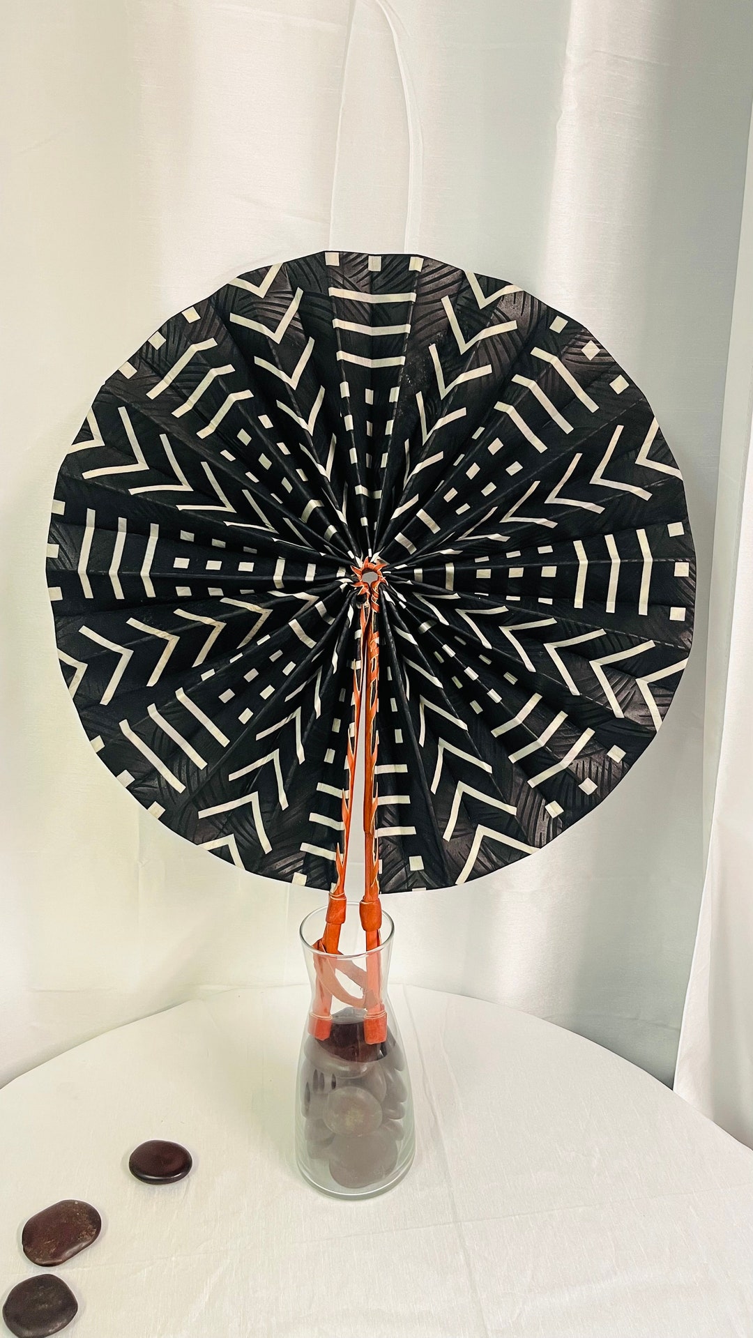 Extra Large African Print Leather Decorative Wall Fan - Etsy