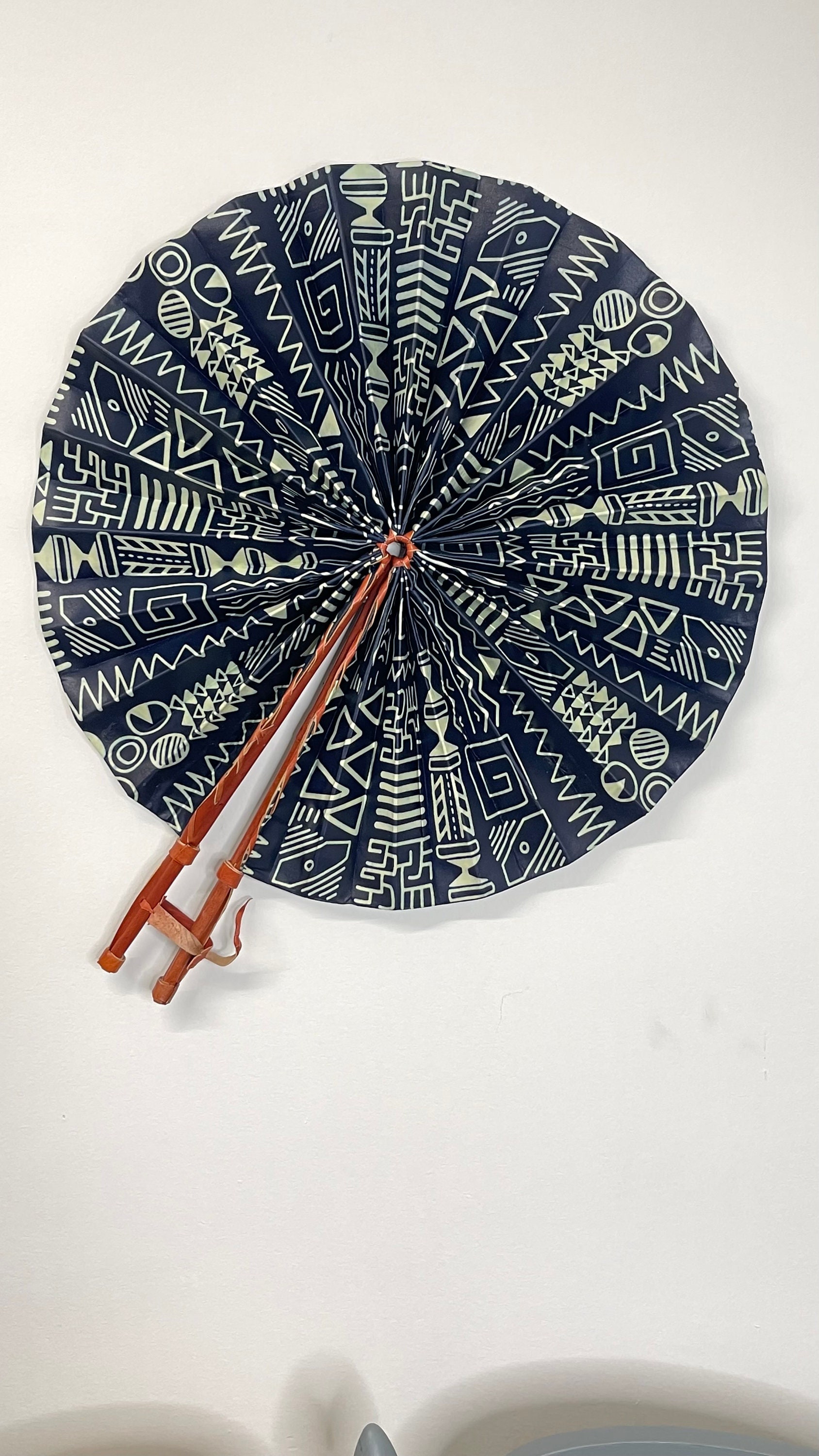 Extra Large African Print Leather Decorative Wall Fan - Etsy