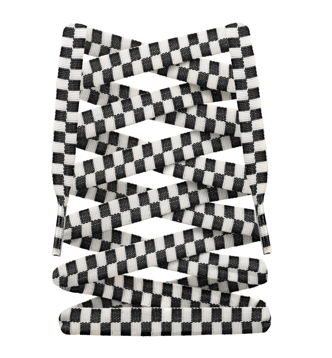 Checkerboard Pattern Flat Shoelaces - Etsy