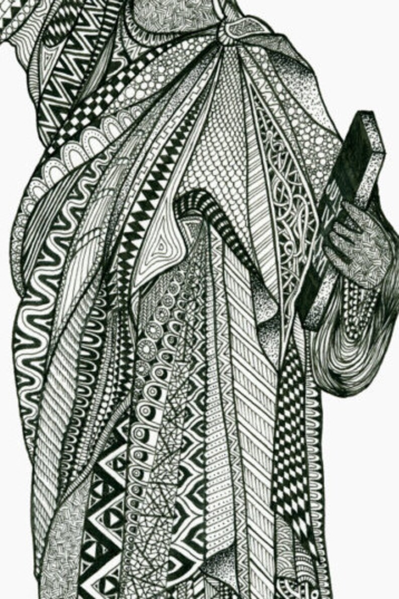 Statue of Liberty Zentangle 12in X 18in - Etsy