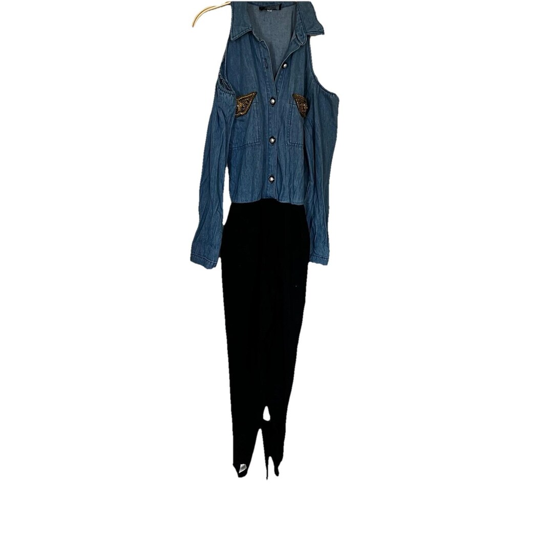 Vintage PG Collections 1990s Denim Jumpsuit 10 Ginger Bort Catsuit Gold ...