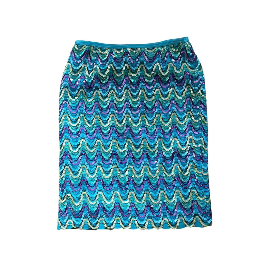 Cynthia Steffe Sequin Skirt Party Cocktail Sparkly Pencil Vintage Mardi ...