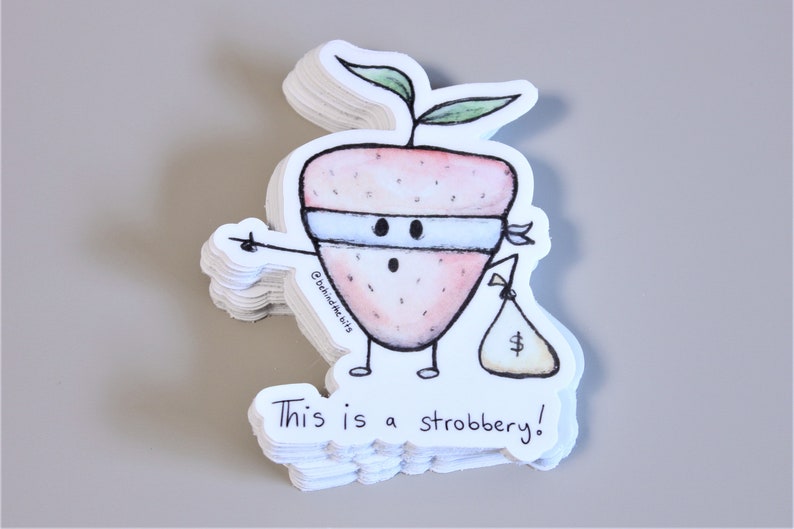 This Is A Strobbery Funny Strawberry Sticker Or Magnet Etsy