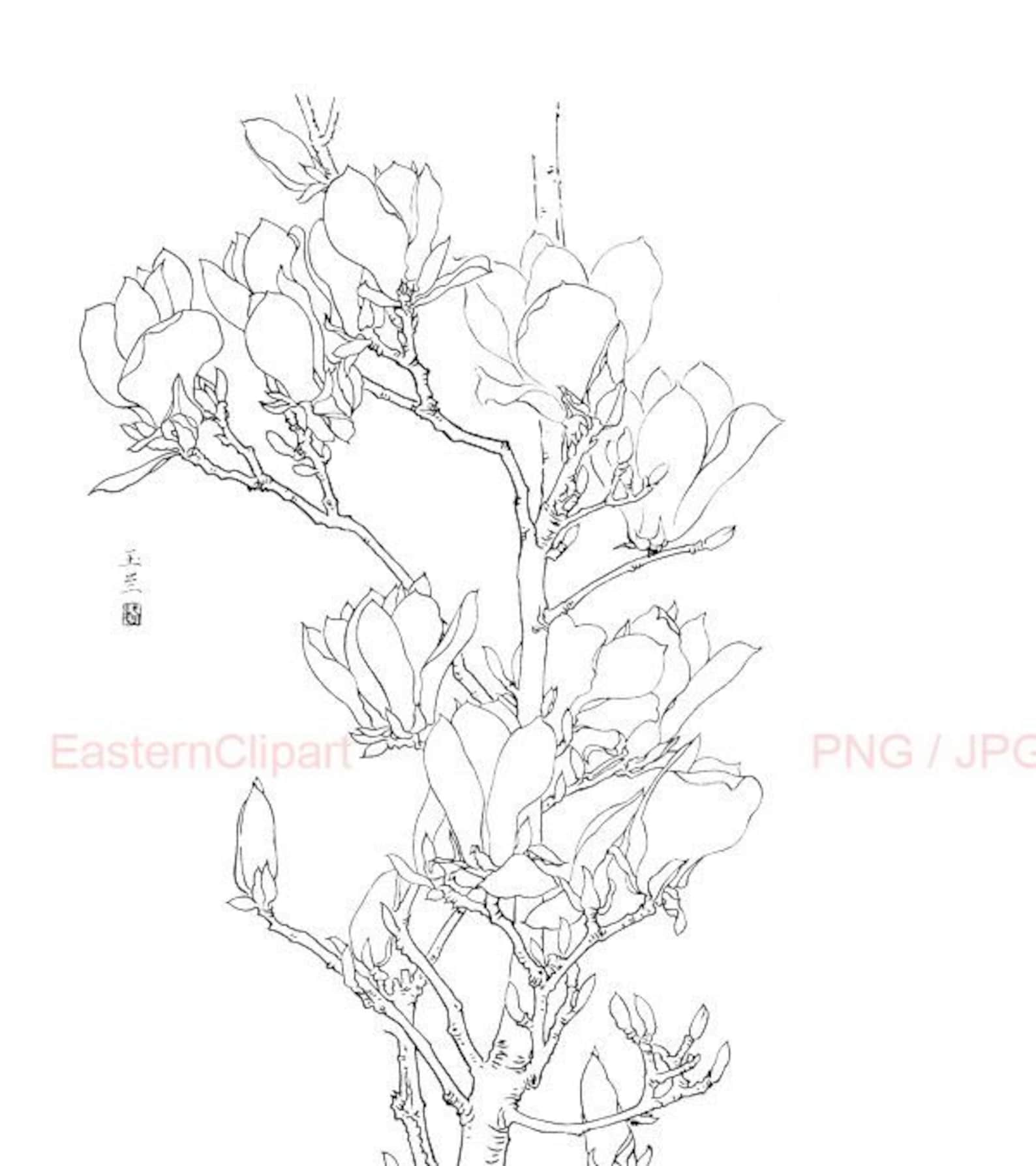 Chinese Line Drawing 10 PNG Digital Download Clip Art Black - Etsy