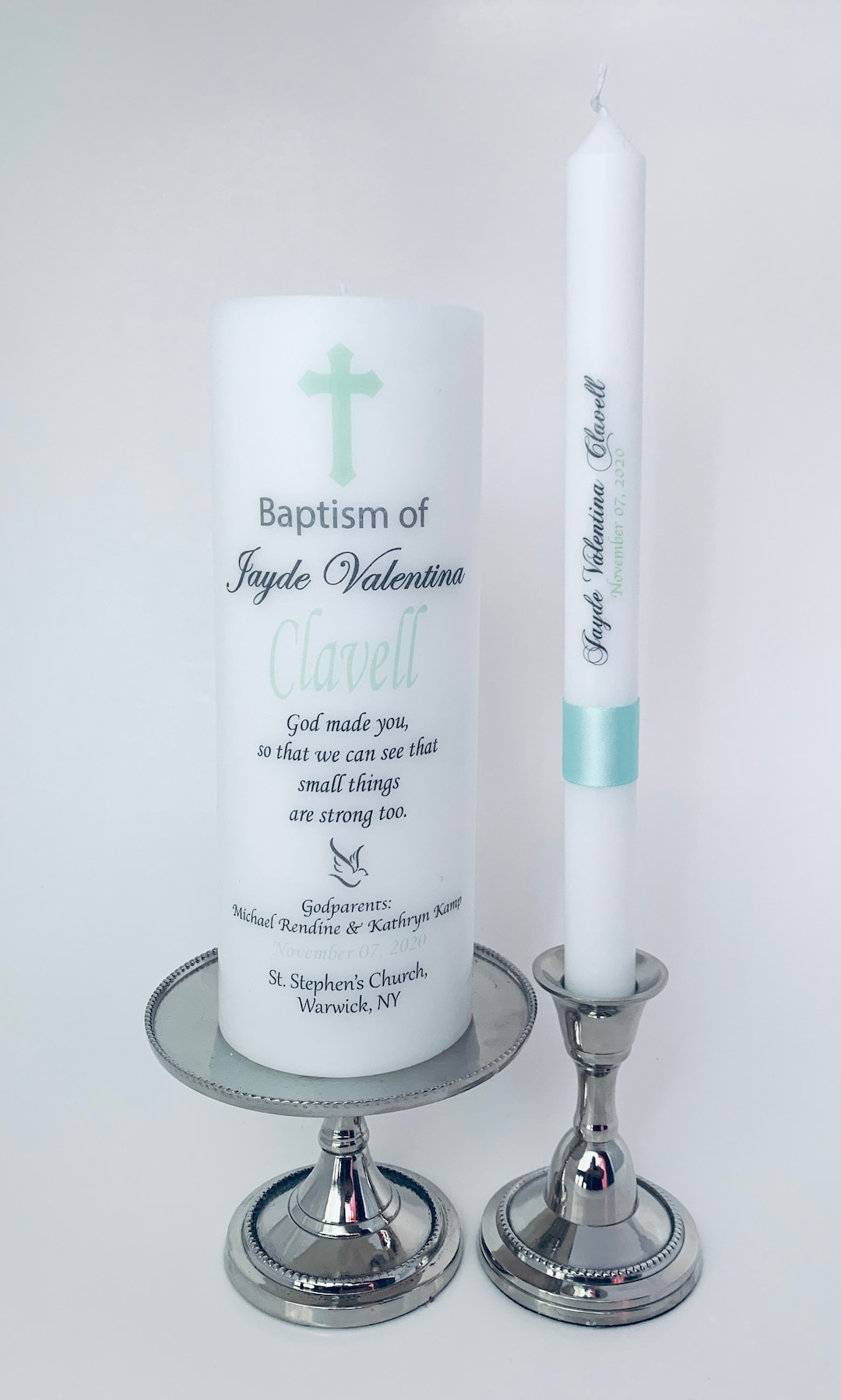 Personalized Baptismal Candle Set - It's the Perfect Baptism Gift - Etsy