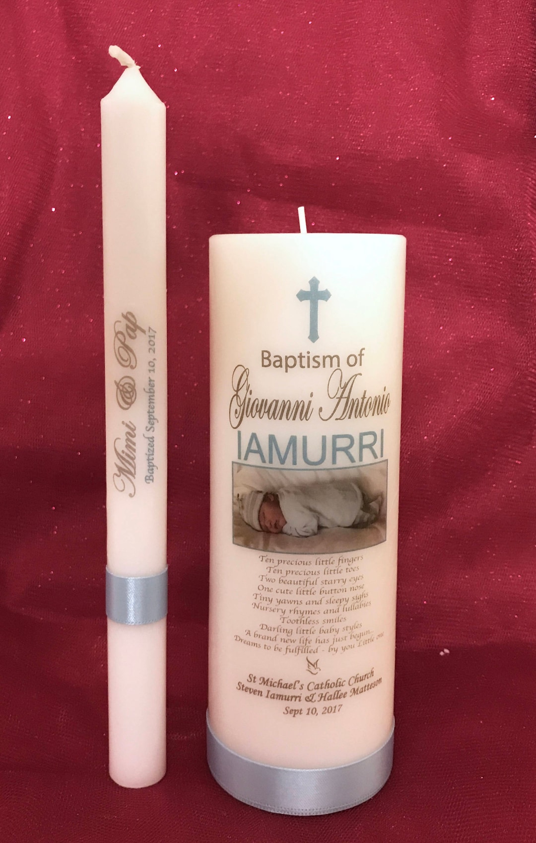 Personalized Baptismal Candle Set - It's the Perfect Baptism Gift - Etsy