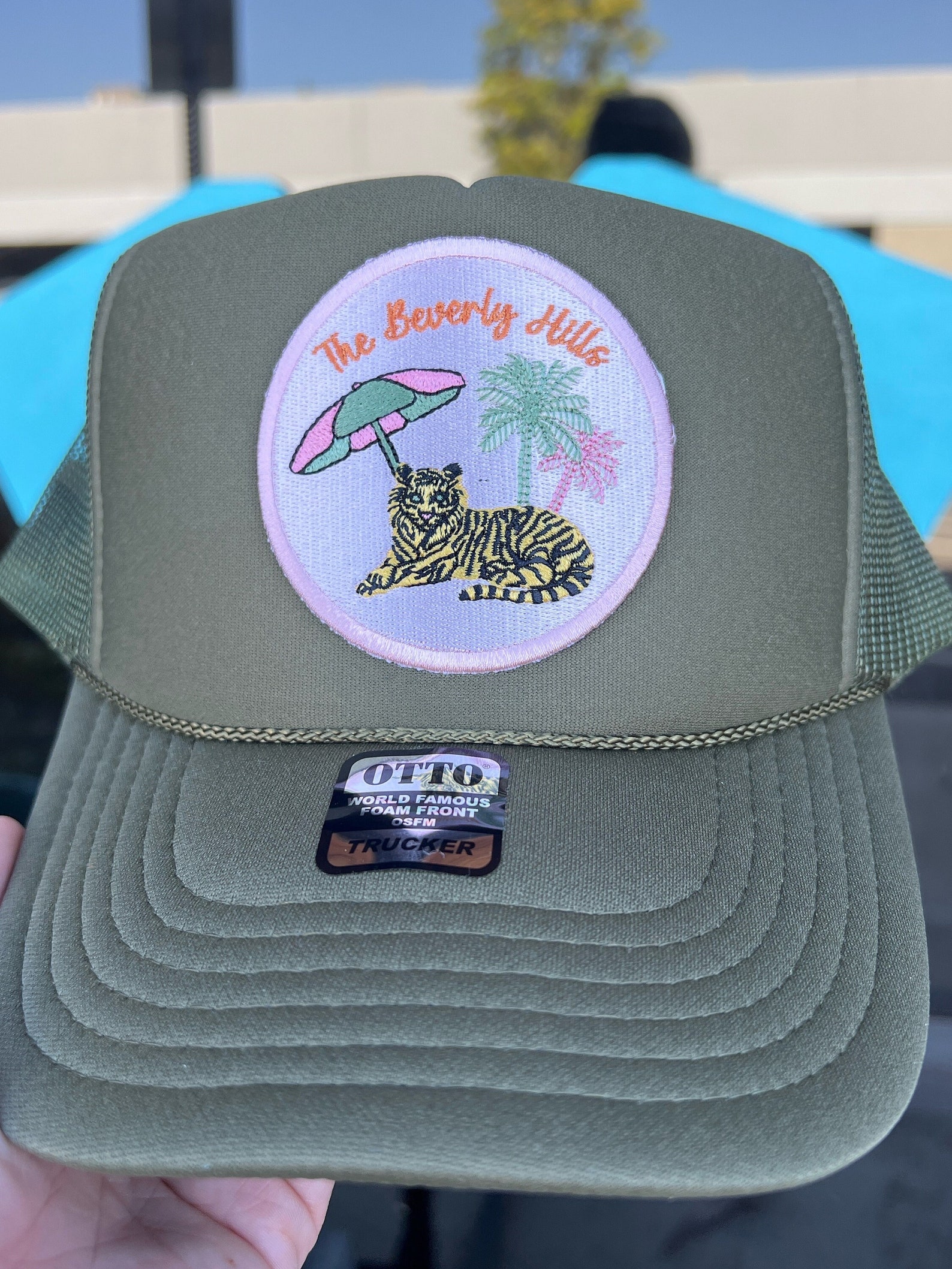 The Beverly Hills Patch Hat, Only One Available - Olive Trucker Hat - Etsy