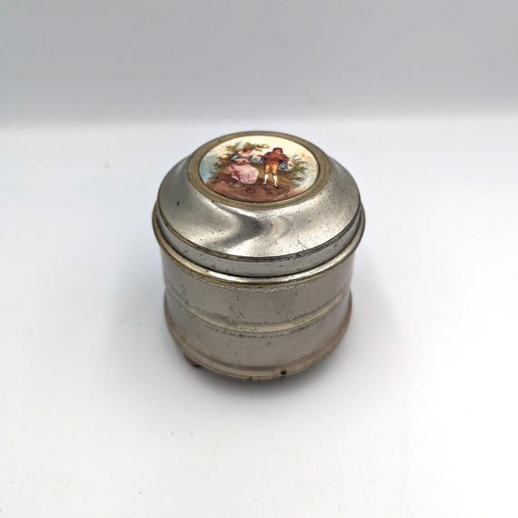 Antique 1930s Vanity Powder Puff Wind Up Music Box Al… - Gem