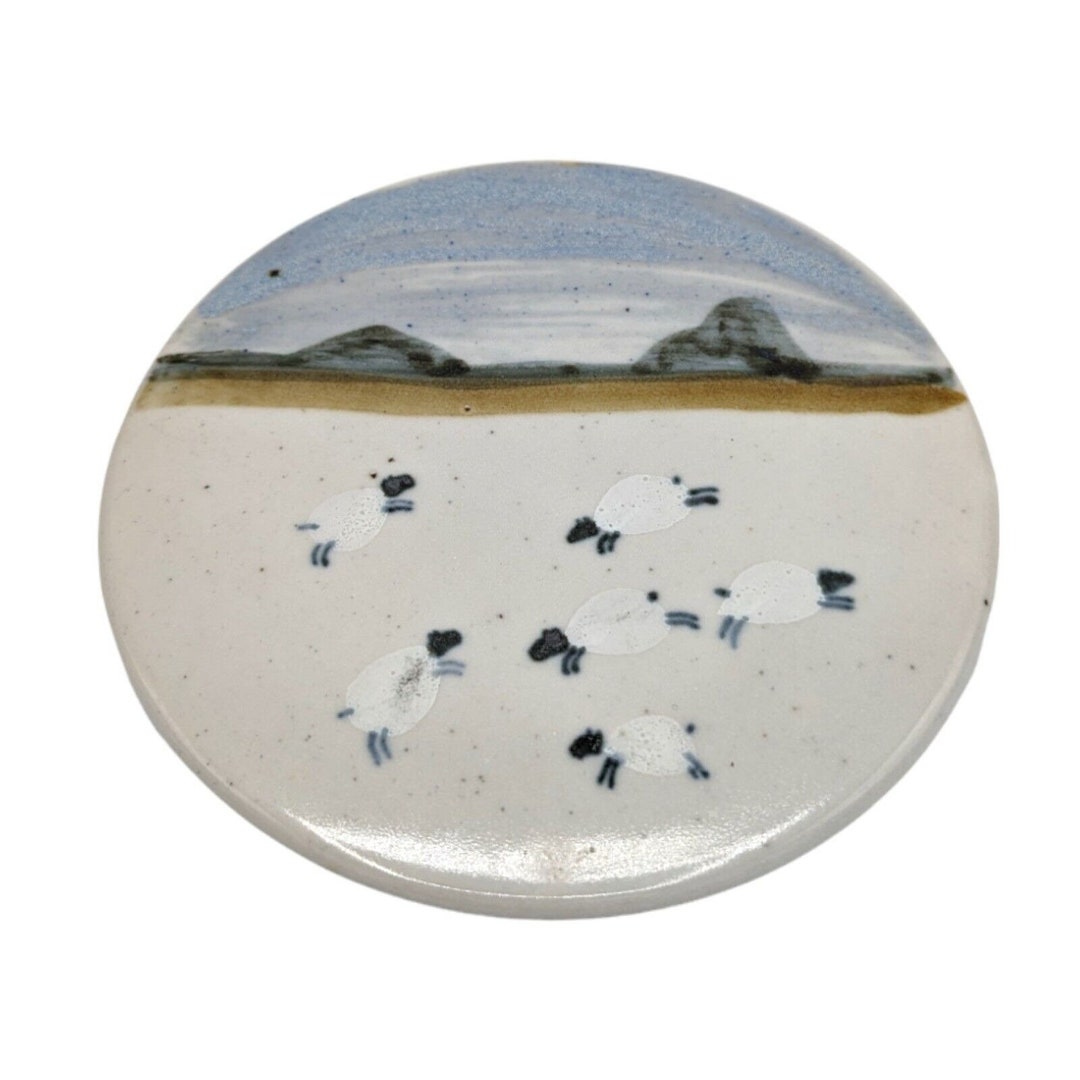Plate or Trivet Highland Stoneware Hand Painted Sheep in - Etsy