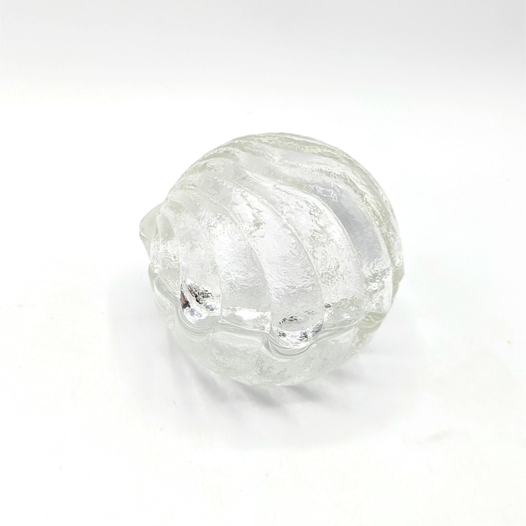 Vintage Recycled Glass Clam Shell Trinket Box Sphere Reversible ...