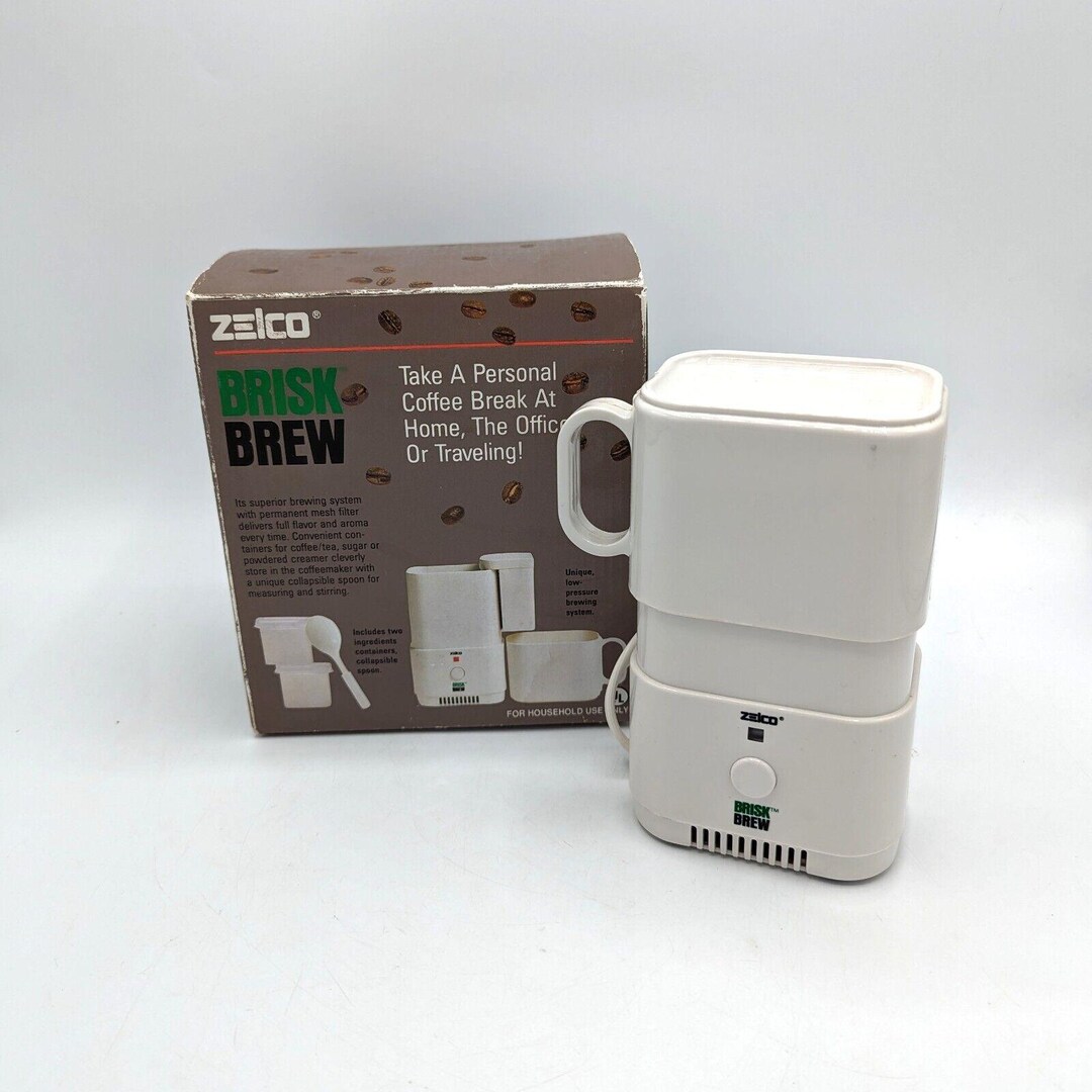 Vtg 1992 Zelco Brisk Brew Compact Portable Auto Drip Coffee Maker ...
