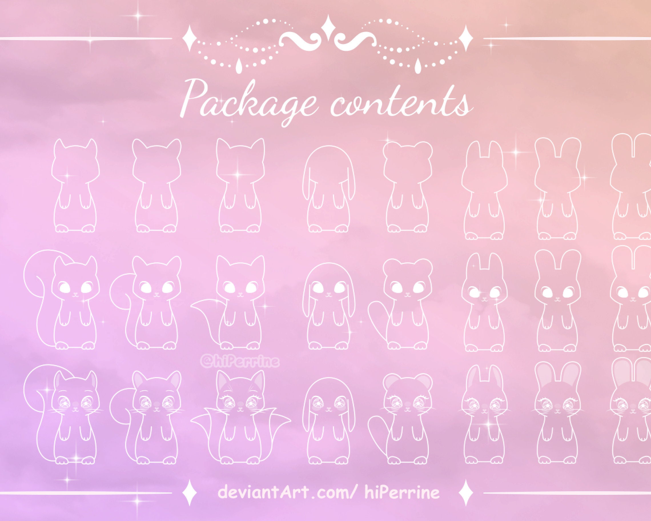 10 Chibi Baby Pet Base, Kawaii Style Drawing References, Chibi Base - Etsy