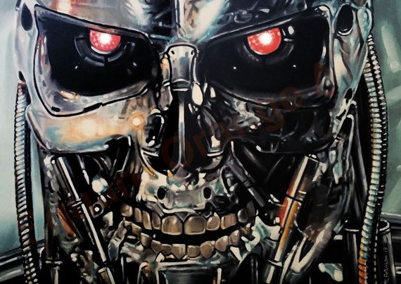 The Terminator Inspired A4 Print From Original Oil Painting | Etsy