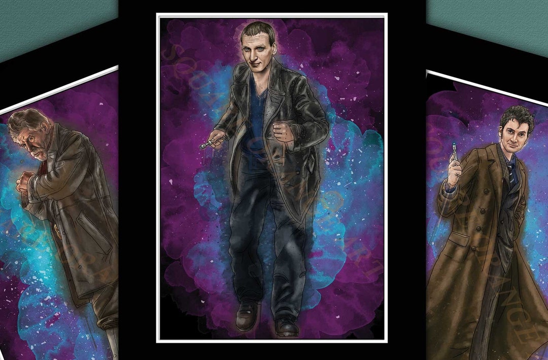 9th Doctor Christopher Ecclestone Doctor Who Inspired Portrait Print A4 ...