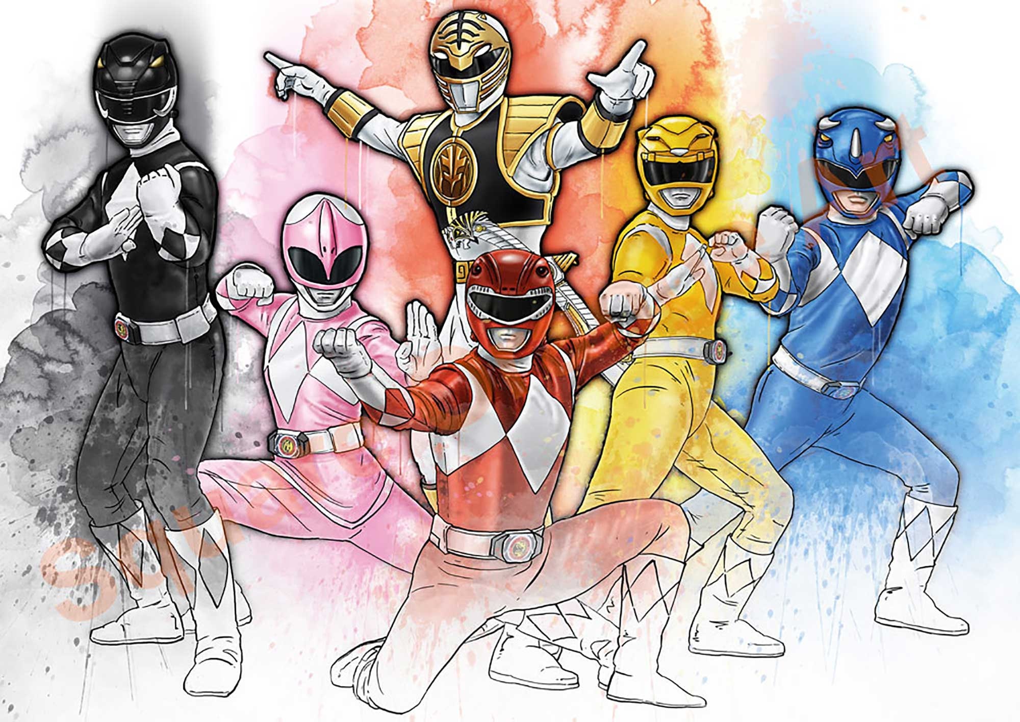 Power Rangers Inspired A4 Splash Print - Etsy