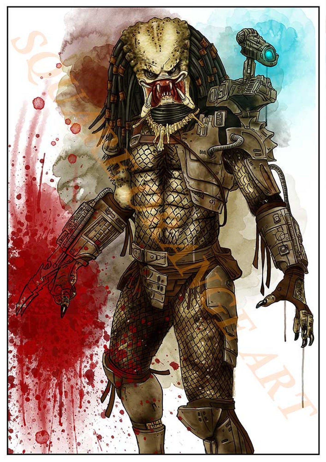 Predator Alien Monster Inspired A4 Horror Splash Print - Etsy