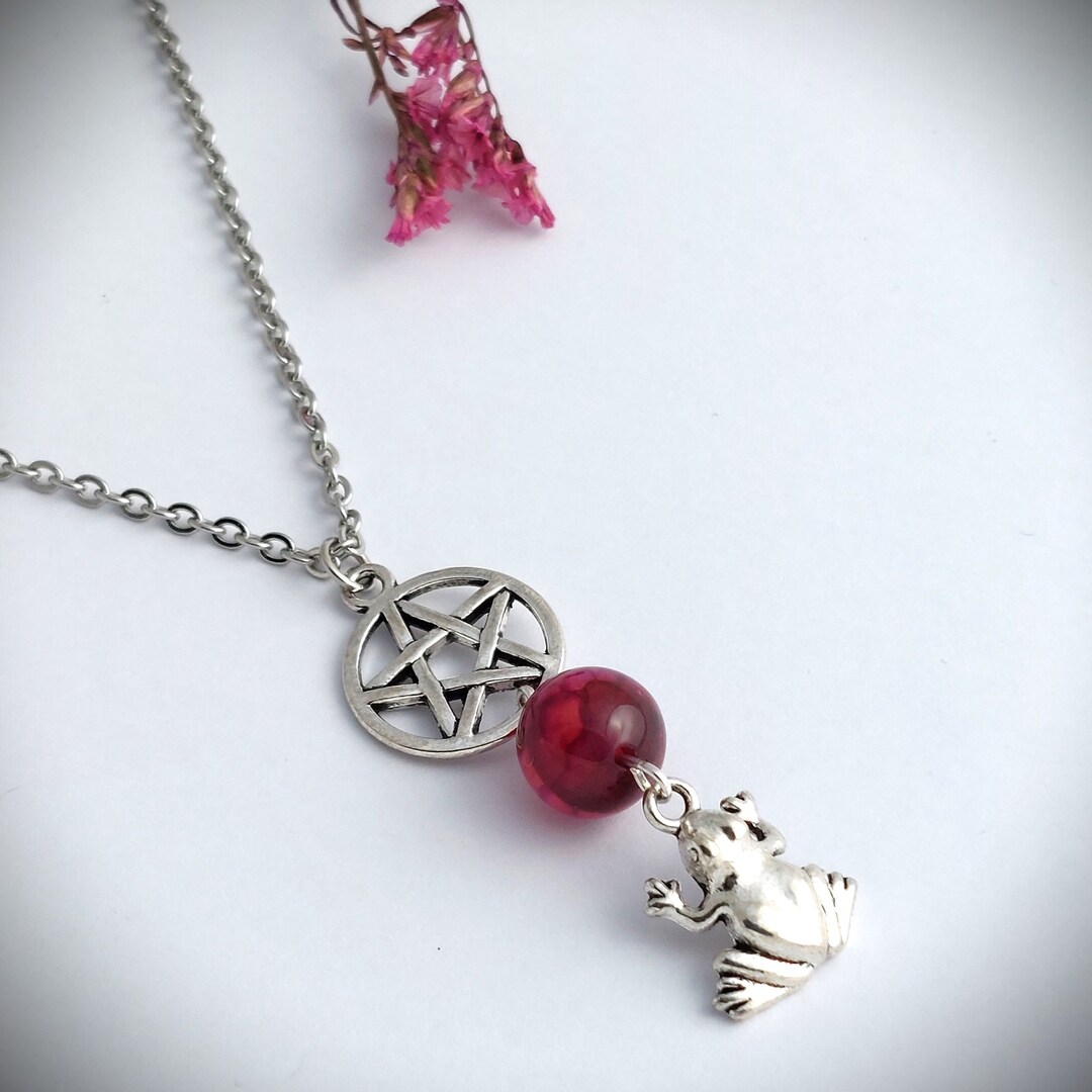 Toad Pentacle Necklace Witch Necklace, Toad Necklace, Pentagram ...