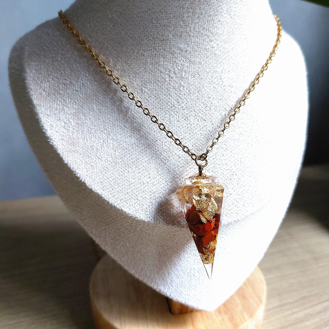 Customizable Pendulum Necklace With Natural Stones, Handmade Energy ...