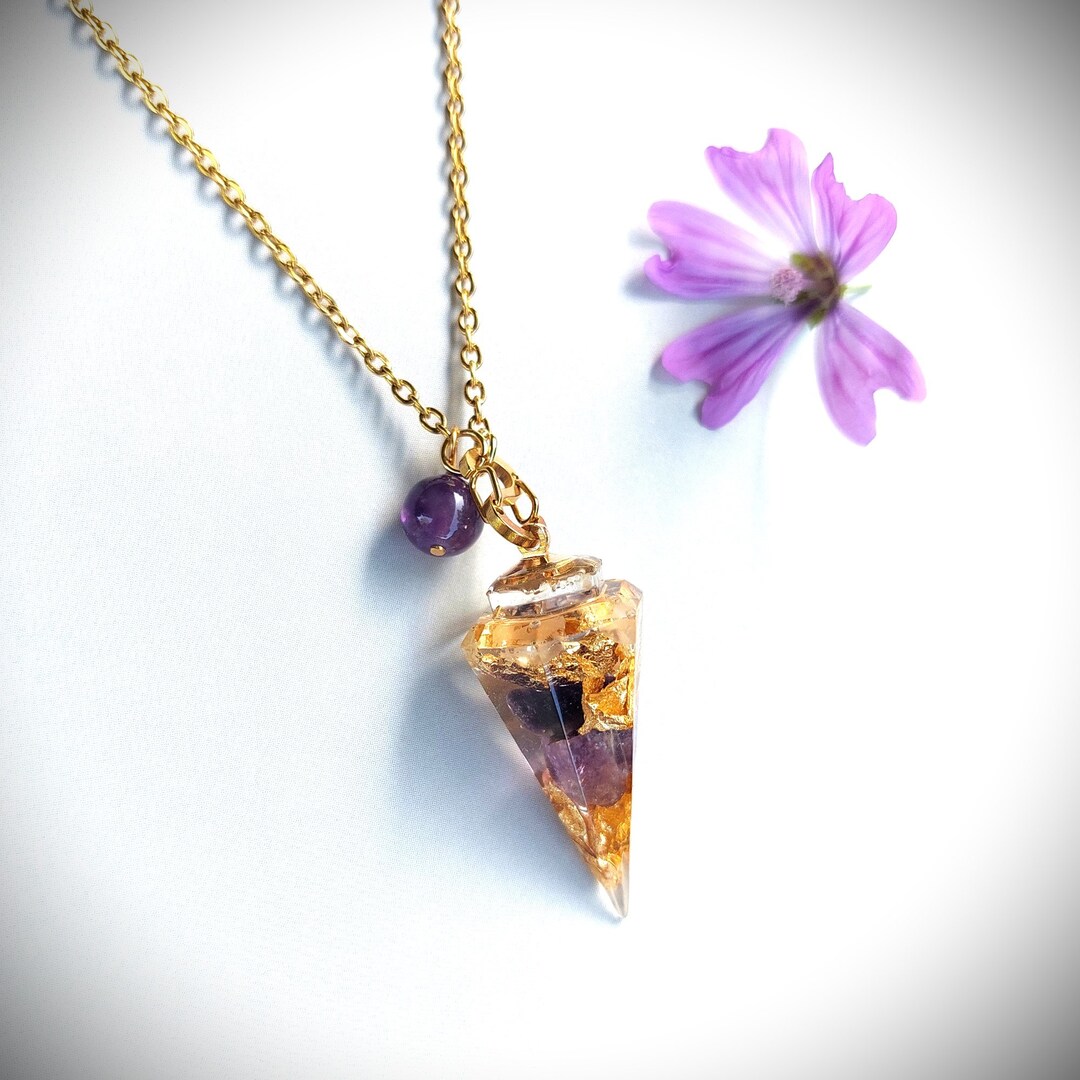 Stone Pendulum Necklace to Personalize, Divinatory Jewelry Pendulum ...