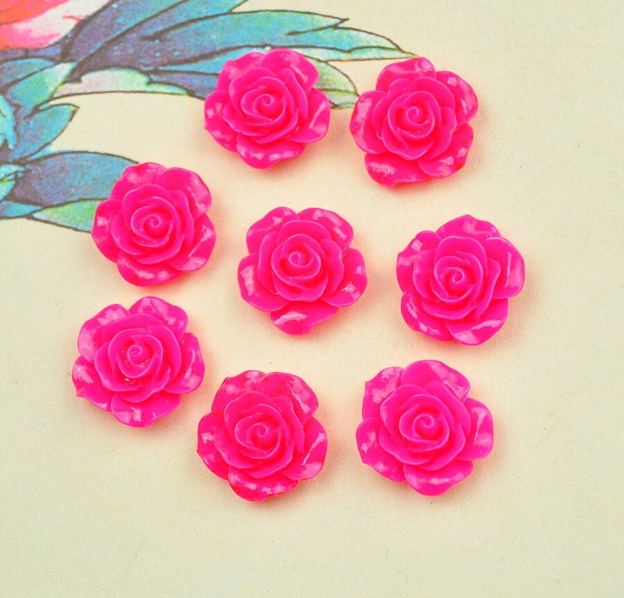Rose Charms50pcs Red Resin Rose Flower Charms18mm - Etsy