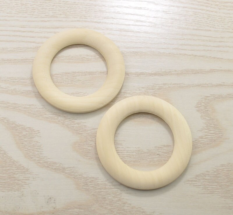 10pcs Natural Wooden Rings,60mm(2.36''inch)flat Wood Ring Smooth ...