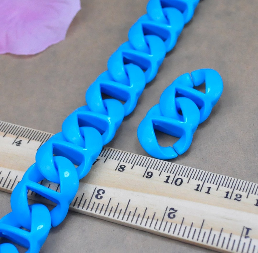 5ft Plastic Chain Link,blue Open Chain Connectors,curb Chain Links ...